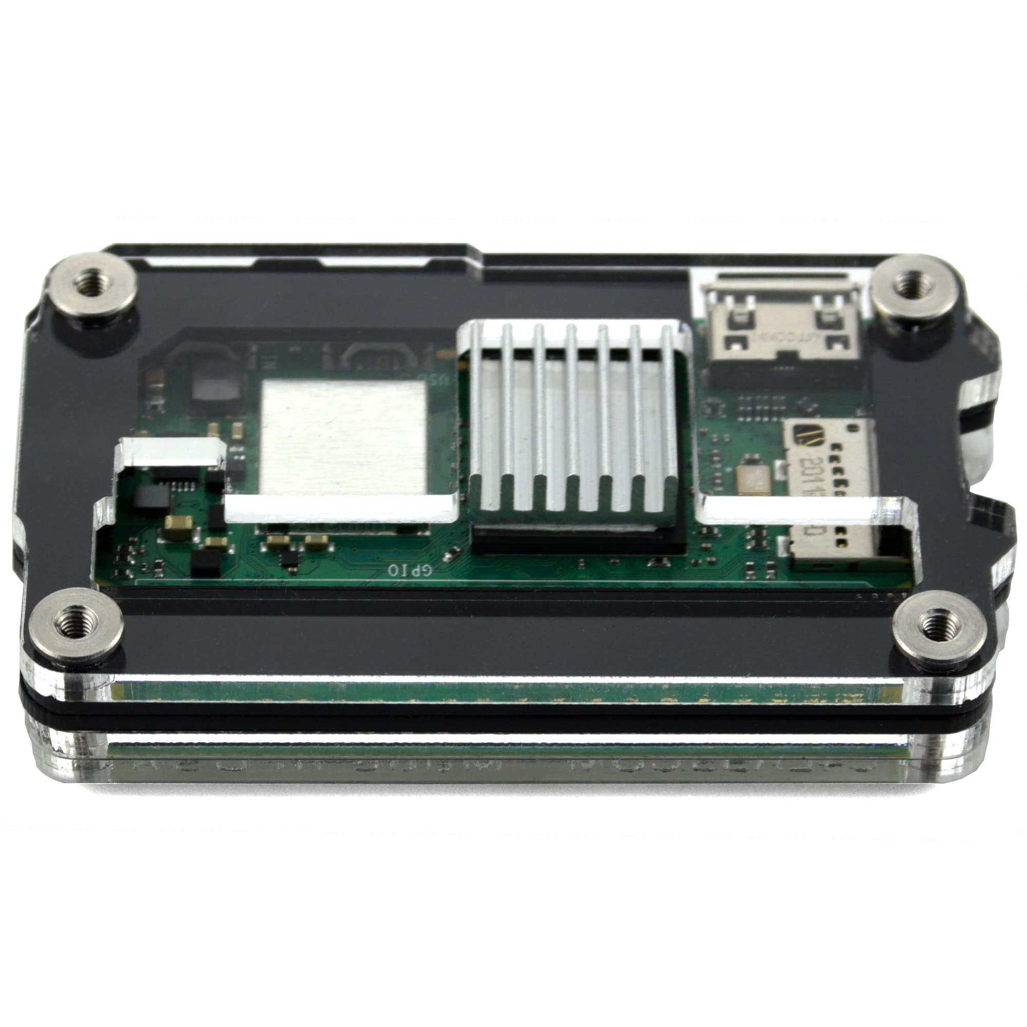 C4Labs Zebra Zero 2 Heatsink and GPIO Access Case for The Raspberry Pi Zero 2 - Black Ice, Single