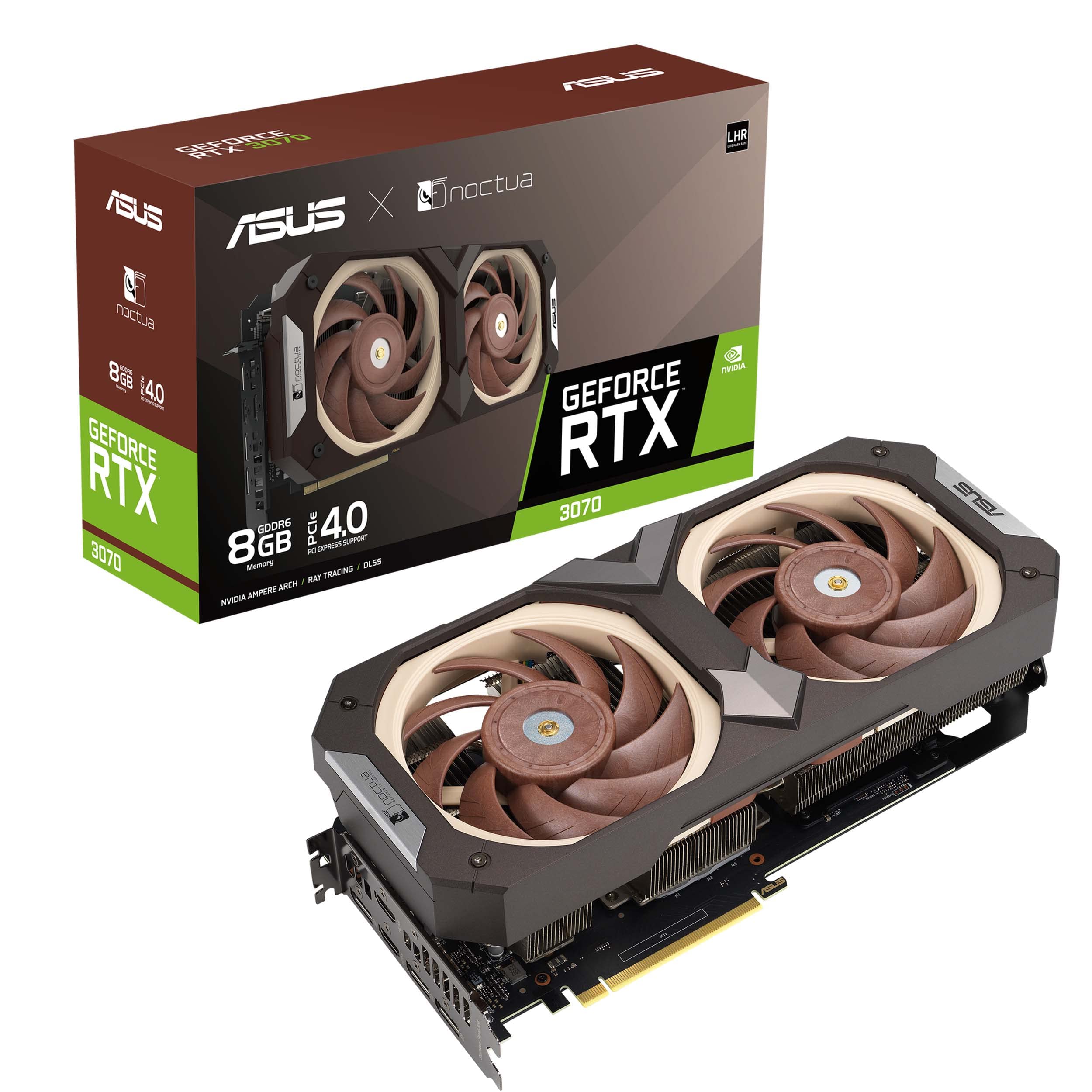 ASUS NVIDIA GeForce RTX 3070 Noctua OC Edition Graphics Card (PCIe 4.0, 8GB GDDR6, HDMI 2.1, DisplayPort 1.4a, Noctua NF-A12x25 PWM Fans, Tailor-Made heatsink, Auto-Extreme Technology, GPU Tweak II)