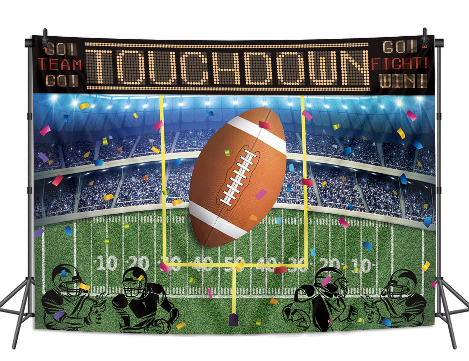 BINQOO 8x6ft Football Backdrop Photography Rugby Sports Party Background American Football Field Photo Booth Banner Boy Kids Party Decoration Supplies