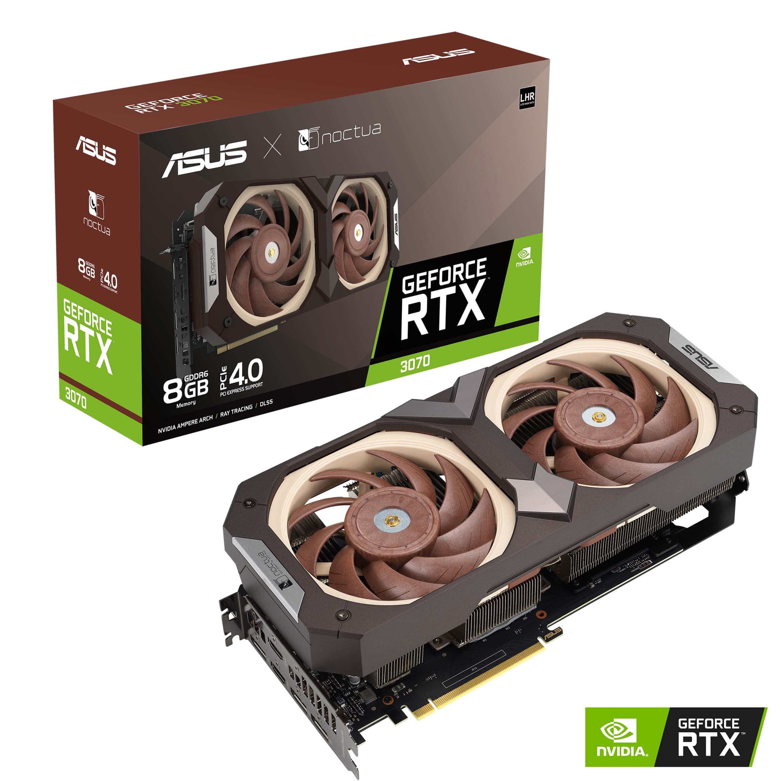 ASUS NVIDIA GeForce RTX 3070 Noctua OC Edition Graphics Card (PCIe 4.0, 8GB GDDR6, HDMI 2.1, DisplayPort 1.4a, Noctua NF-A12x25 PWM Fans, Tailor-Made heatsink, Auto-Extreme Technology, GPU Tweak II)