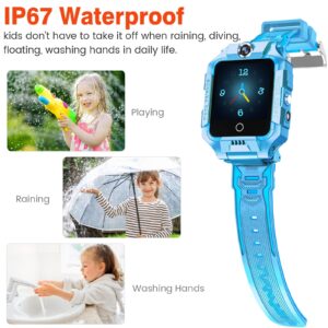 cjc Kids Smart Watches for Boys Girls Ages 3-15, Phone Watch with GPS Tracker SOS 3-Way Call Voice Chat, Educational Toys Smartwatches w SIM Slot 1.4 Touchscreen, Xmas Gift for 3-15 Years Toddler