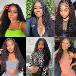 Tipiuli Water Wave Lace Front Wigs Human Hair 13x4 Lace Frontal Wigs Human Hair Wigs for Black Women Human Hair Lace Front Wigs Pre Plucked with Baby Hair Natural Color (20 Inch)