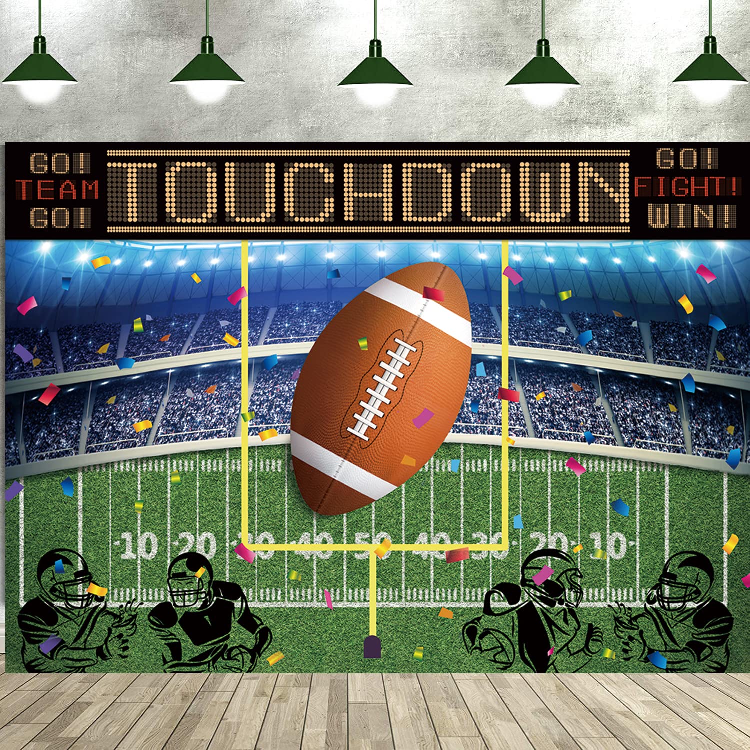 BINQOO 8x6ft Football Backdrop Photography Rugby Sports Party Background American Football Field Photo Booth Banner Boy Kids Party Decoration Supplies