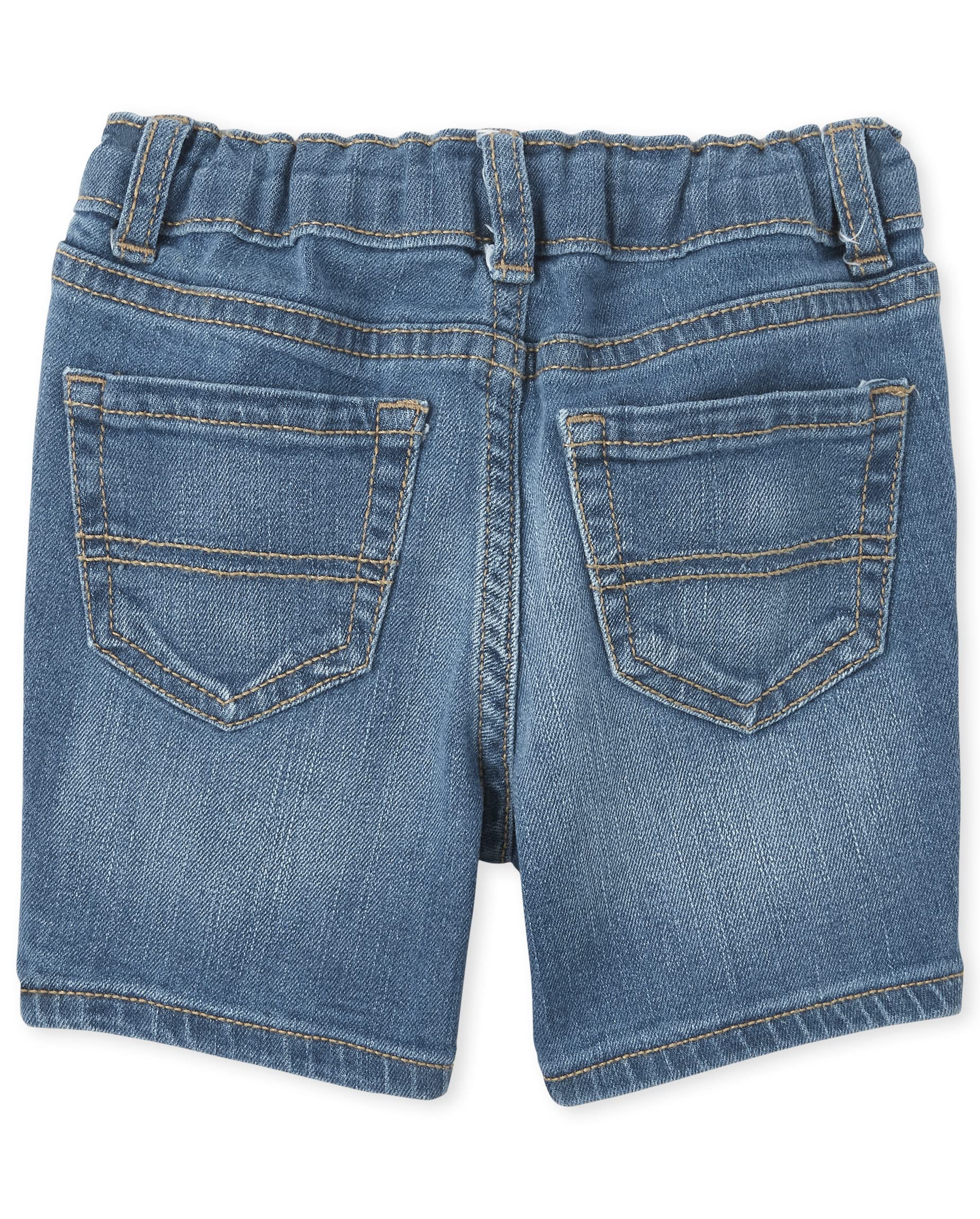 The Children's Place Baby and Toddler Boys Stretch Denim Shorts, Blue, 4T