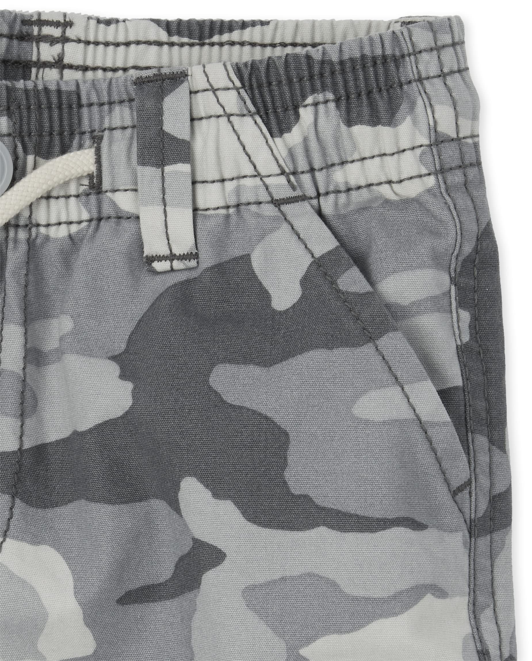 The Children's Place Baby and Toddler Boys Camo Pull On Cargo Shorts, FIN Gray, 18-24 Months