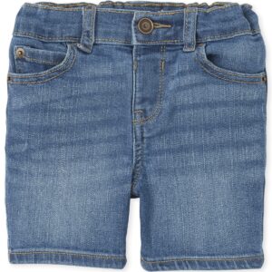 The Children's Place Baby and Toddler Boys Stretch Denim Shorts, Blue, 4T