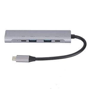 usb c hub hdmi adapter, 5 in 1 type c docking station transmitter for data transmission, 60w pd charging, usb 3.0 rate 5gbps, usb 2.0 rate 480mbps