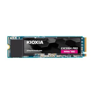 kioxia exceria pro nvme ssd, m.2 2280 form factor, 2tb, 7300mb/s, 800,000 iops, pci express 4.0 technology