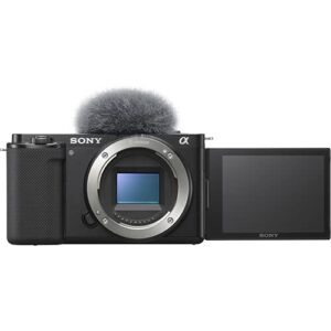 Sony ZV-E10 Mirrorless Camera (Black) Video Bundle - Body Only ILCZV-E10/B + LED Video Light + Microphone + Extreme Speed 64GB Memory (21pc Bundle)