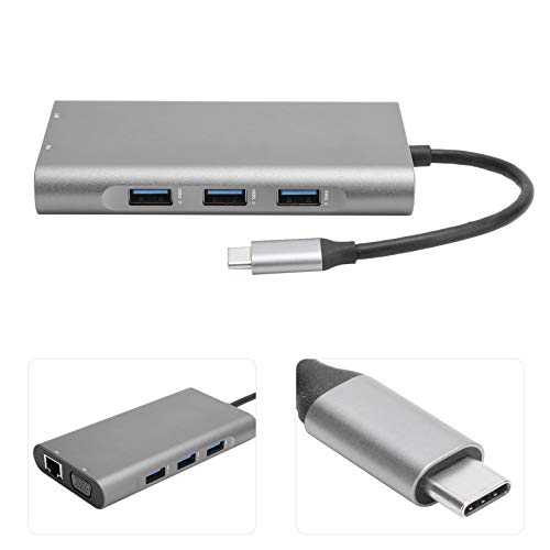 USB C Hub HDMI Adapter, 10 In 1 Type C Hub Docking Station USB3.0/PD/HDMI/RJ45/VGA/Memory Card /3.5MM Adapter Converter, for Data Transmission