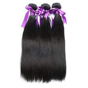 hair extensions, wigs & accessories hair malaysian straight hair 3 pcs human hair bundles non remy hair extention 8-28 inch body hair wig for women (length : 24 26 26)