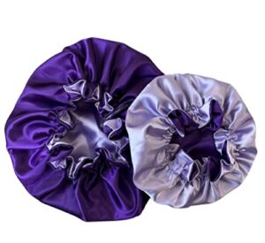 kirabelle matching mommy and me satin bonnet set w/travel bag (purple) christmas, easter, birthday, mother's day