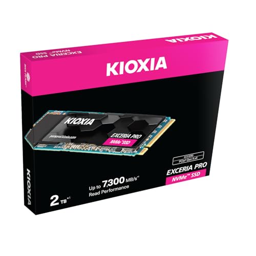 KIOXIA EXCERIA PRO NVMe SSD, M.2 2280 Form Factor, 2TB, 7300MB/s, 800,000 IOPS, PCI Express 4.0 Technology