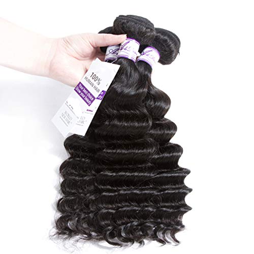 Hair Extensions, Wigs & Accessories Loose Deep Wave 3 Bundles With 4 * 4 Closure Brazilian Hair Weave Bundles Non Remy 100% Human Hair Extension for Women