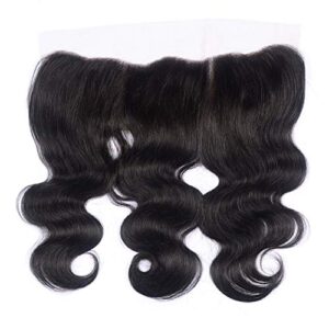 Hair Extensions, Wigs & Accessories Brazilian Loose Deep Wave 3 Bundles With 360 Lace Frontal Closure Hair Weave Bundles Non Remy Human Hair for Women (Length : 24 26 28 Closure20)