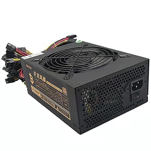 rovjk Mining Power Supply 1800W Support 8 GPU Cards for PSU (110V-220V), Suitable BTC ETH ETC ZEC ZCASH DGB XMR Miners (with Cord Supply)