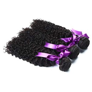 hair extensions, wigs & accessories malaysian kinky curly hair 3 bundle deals non remy human hair weave extension natural black human hair wig for women (length : 26 28 28)