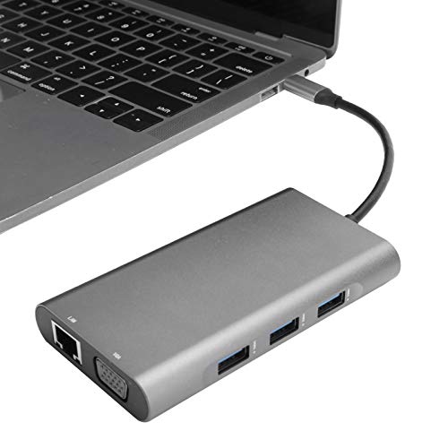 USB C Hub HDMI Adapter, 10 In 1 Type C Hub Docking Station USB3.0/PD/HDMI/RJ45/VGA/Memory Card /3.5MM Adapter Converter, for Data Transmission