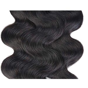 Hair Extensions, Wigs & Accessories Brazilian Loose Deep Wave 3 Bundles With 360 Lace Frontal Closure Hair Weave Bundles Non Remy Human Hair for Women (Length : 24 26 28 Closure20)