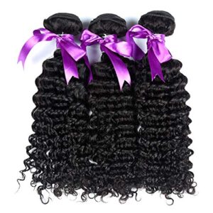 Hair Extensions, Wigs & Accessories Hair Wig Brazilian Deep Wave Hair Wig Bundles With Closure Free Part 100% Human Hair Non Remy 3 Pcs Weft & 1 Pc Closure for Women