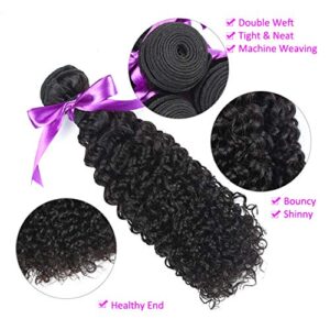 Hair Extensions, Wigs & Accessories Malaysian Kinky Curly Hair 3 Bundle Deals Non Remy Human Hair Weave Extension Natural Black Human Hair Wig for Women (Length : 26 28 28)