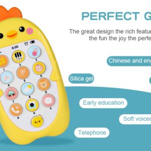 Kids Mobile Phone Toy, Electronic Learning Smartphone Toy, Interactive Educational Cell Phone Toys, with Music Lights Laugh Songs Dialogue, Gift for Baby Toddler Boys and Girls Aged 18months+