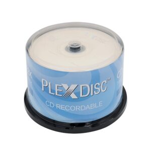 plexdisc cd-r blank discs 700mb 52x logo top recordable media - 50 pack cake box (ffp) blank cds cdr disc