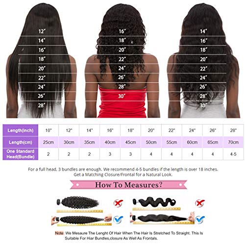 Hair Extensions, Wigs & Accessories Hair Malaysian Body Wave Hair 3 Pcs Human Hair Bundles Non Remy Hair Extention 8-28 inch Body Hair Wig for Women (Length : 26 28 28)