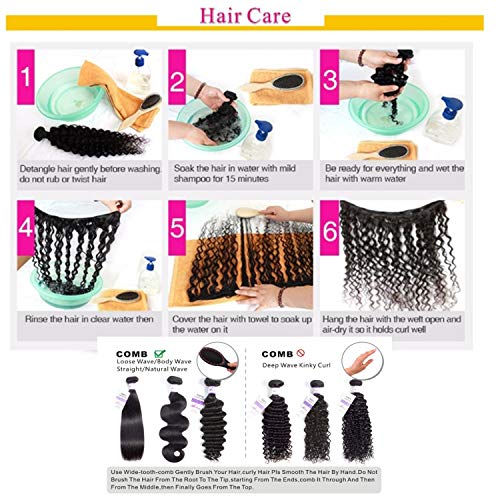 Hair Extensions, Wigs & Accessories Malaysian Kinky Curly Hair 3 Bundle Deals Non Remy Human Hair Weave Extension Natural Black Human Hair Wig for Women (Length : 26 28 28)