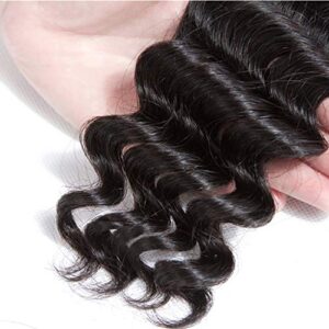 Hair Extensions, Wigs & Accessories Loose Deep Wave 3 Bundles With 4 * 4 Closure Brazilian Hair Weave Bundles Non Remy 100% Human Hair Extension for Women