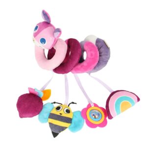 AIPINQI Spiral Activity Toy, Baby Car Seat Toys Comfortable Pram Crib Plush Toy for Boys Girls Colorful Spiral Hanging Toys for Car Seat, Rabbit