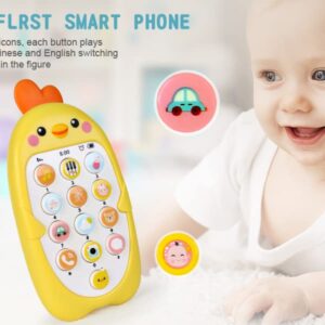 Kids Mobile Phone Toy, Electronic Learning Smartphone Toy, Interactive Educational Cell Phone Toys, with Music Lights Laugh Songs Dialogue, Gift for Baby Toddler Boys and Girls Aged 18months+