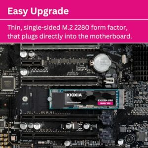 KIOXIA EXCERIA PRO NVMe SSD, M.2 2280 Form Factor, 2TB, 7300MB/s, 800,000 IOPS, PCI Express 4.0 Technology