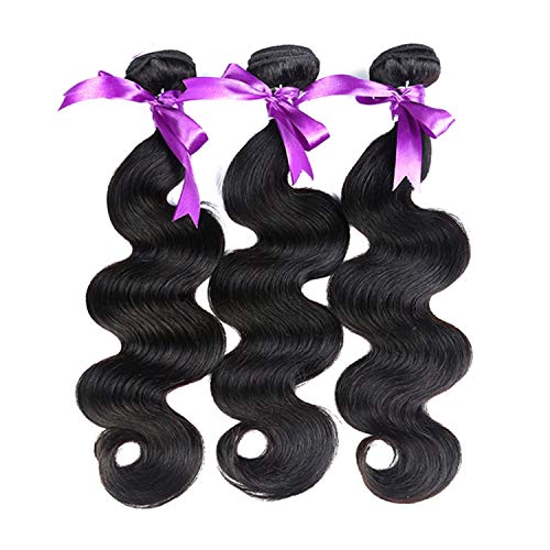 Hair Extensions, Wigs & Accessories Body Hair Wave 360 Lace Frontal With 3 Bundles Body Wave Peruvian Human Hair Weave Bundles with Frontal Closure Non-remy for Women (Length : 24 26 26 Closure20)