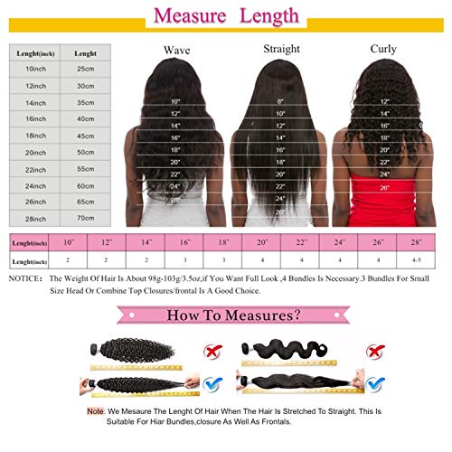 Hair Extensions, Wigs & Accessories Brazilian Loose Deep Wave 3 Bundles With 360 Lace Frontal Closure Hair Weave Bundles Non Remy Human Hair for Women (Length : 24 26 28 Closure20)