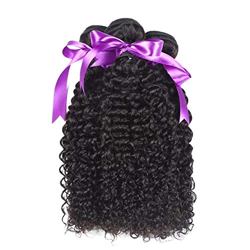 Hair Extensions, Wigs & Accessories Mongolian Kinky Curly Hair 3 Bundles With 4 * 4 Closure Lace Free Part Human Hair Weave 3 Bundles With Closure Non Remy Hair Extension for Women