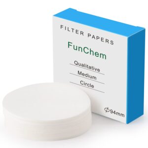 db11 funchem qualitative filter paper circles,94 mm diameter cellulose lab filter paper,20 micron particle retention,medium flow filtration speed,pack of 100 (94 mm),yq-filterpaper-dx-all