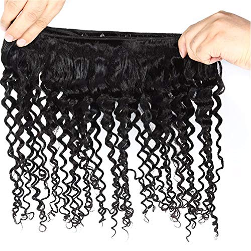 Hair Extensions, Wigs & Accessories Mongolian Kinky Curly Hair 3 Bundles With 4 * 4 Closure Lace Free Part Human Hair Weave 3 Bundles With Closure Non Remy Hair Extension for Women