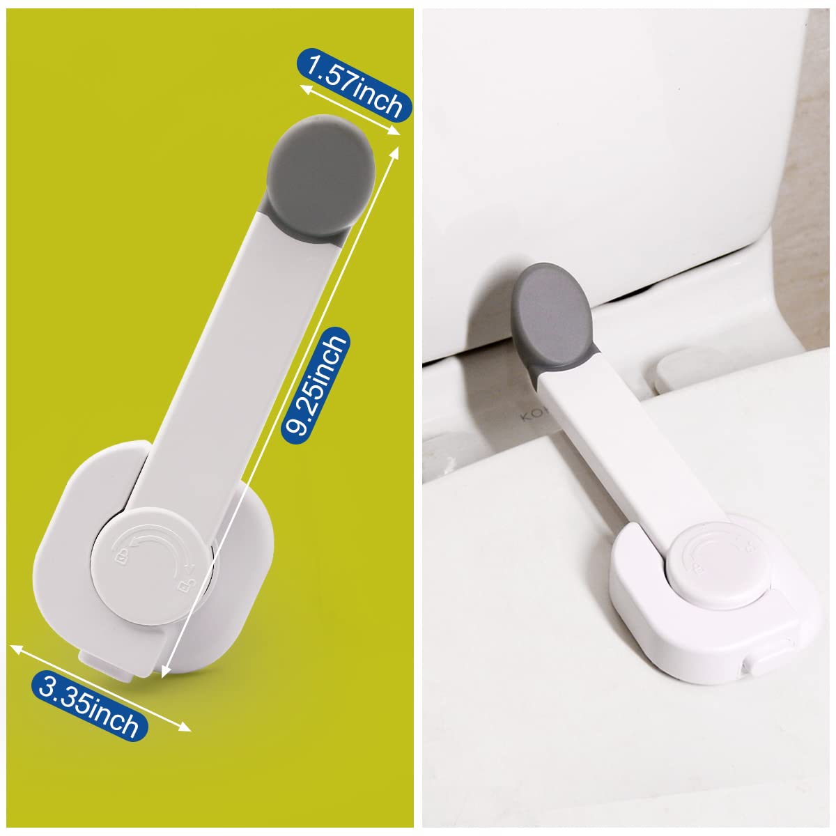 Fangze Toilet Locks Baby Proof - Upgraded 3 Pack Baby Proofing Toilet Safety Seat Lock for Toddlers, Toilet Lid Lock Fit Most Toilet Seats White