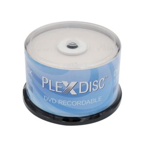 plexdisc dvd-r 4.7gb 16x logo branded recordable media disc - 50 disc spindle (ffp) 632-814-bx