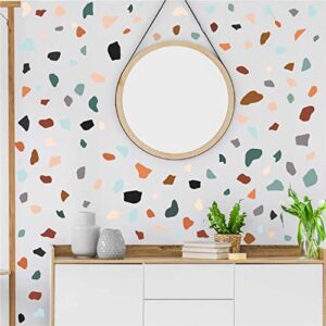 terrazzo wall decals irregular stones wall sticker multicolor polka dot wall stickers modern geometric abstract wall decals living room nursery bedroom decor