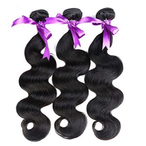 hair extensions, wigs & accessories hair malaysian body wave hair 3 pcs human hair bundles non remy hair extention 8-28 inch body hair wig for women (length : 26 28 28)