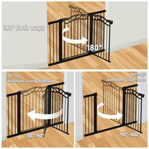 Extra Wide Baby Gate with Door-Walk Through Baby Gates for Stairs Pressure Mounted no Drill-Indoor Tension Metal Child Pet Dog Safety Gate 59.84"-62.60" inches Wide