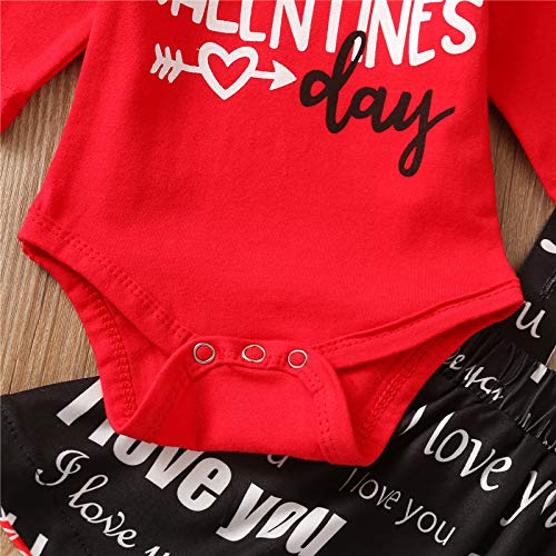 Aoty Toddler Baby Girls Valentine's Day Outfits Suspender Skirt Love Heart Print Skirt (Red Heat, 0-3 Months)