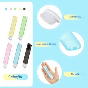 5 Pieces Travel Toothbrush Folding Toothbrush Soft Travel Toothbrush with Box Toothbrush Travel Case Potable Camping Toothbrush for Kids Teen Travel Camping Hiking School Business Trip Hotels 5 Colors