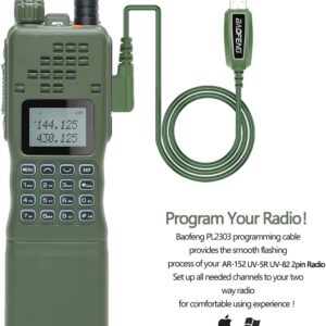 AR-152 10W Powerful Ham Radio Military Grade Long Range Two Way Radio with 12000mAh Larger Battery,Tactical Antenna,Speaker Mic and USB Charging Cable Full Kits