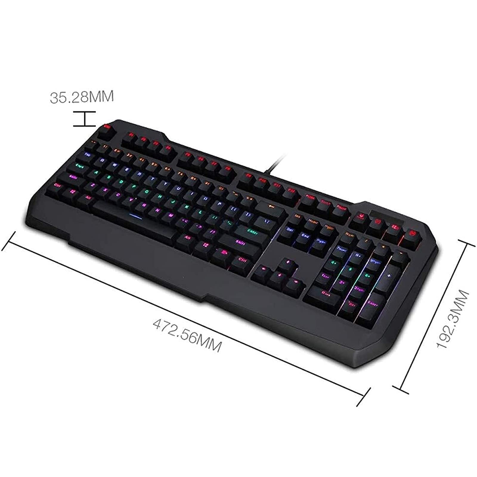 XYLXJ Mechanical Wired E-Sports Gaming Keyboard, RGB Mixed Backlit, Full-Size Without Conflict for Office Typing and Gaming