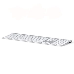 bluetooth keyboard for mac, multi-device rechargeable keyboard, ultra-slim wireless keyboard with full-size number pad, compatible with apple macbook pro/air, imac, iphone, ipad