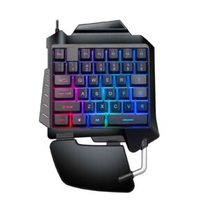 purplelu one-hand imitation manipulator keyboard, 35-key backlit gaming keyboard, convenient mini ergonomic game handle, for gamers