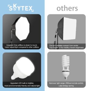 Skytex Softbox Lighting Kit（1Pack）, Continuous Photography Lighting Kit with 20x28in Soft Box 2x135W 5500K E27 Bulb, Photo Studio Lights Equipment for Camera Shooting, Video Recording